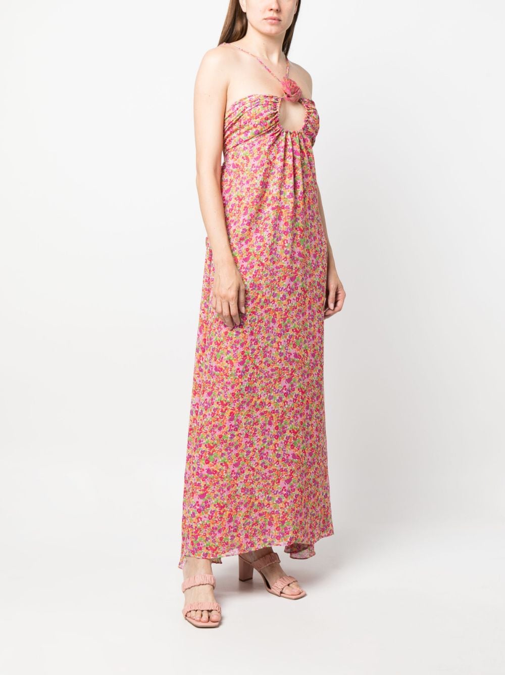 high low chiffon maxi dress Lulus Jamie Ruffled High Low Maxi Dress Sleeveless in Blue | Women's Regular Size XS | Polyester