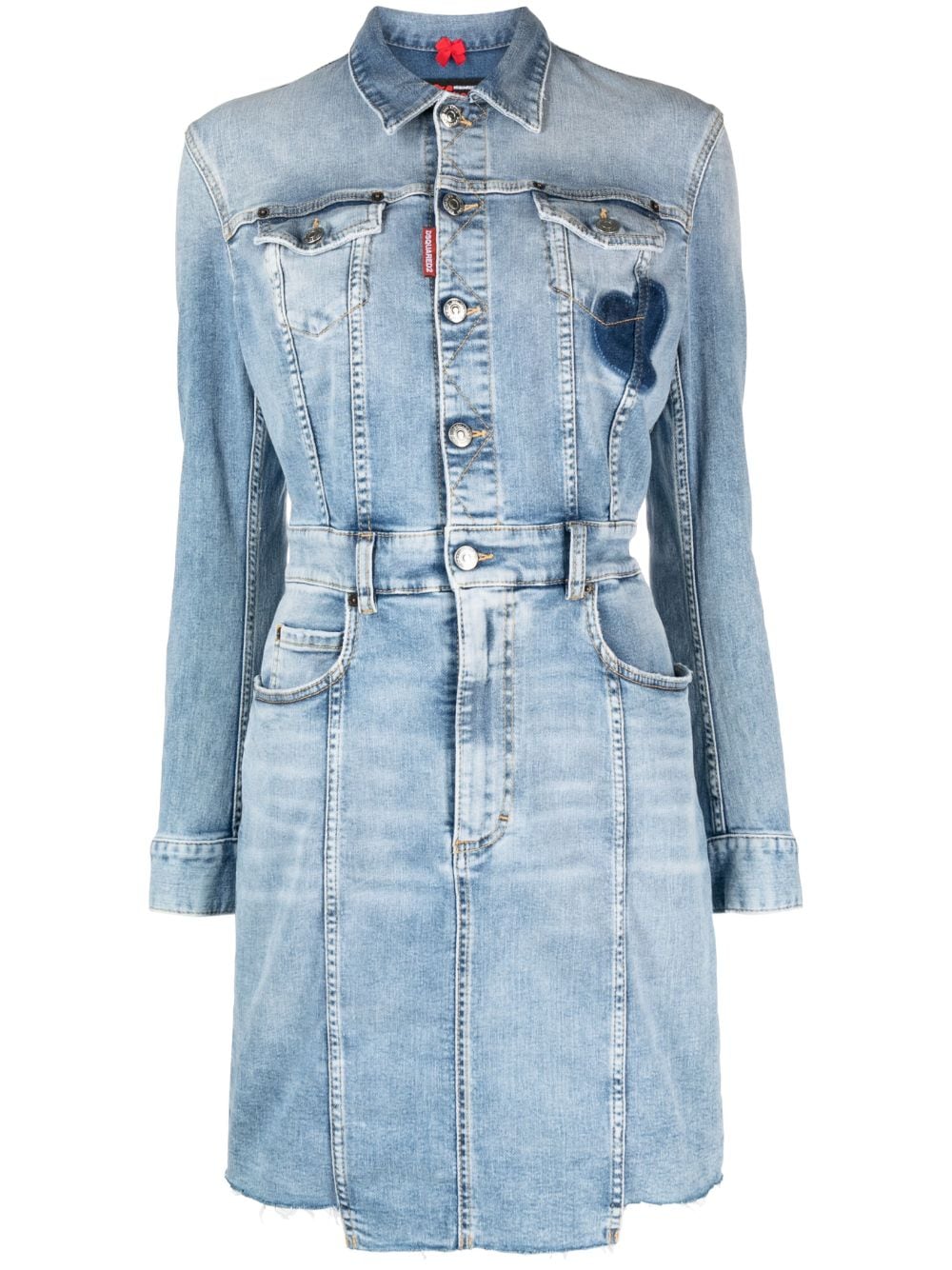 Buy Dsquared2 Button-up Denim Shirt Dress - Blue At 21% Off