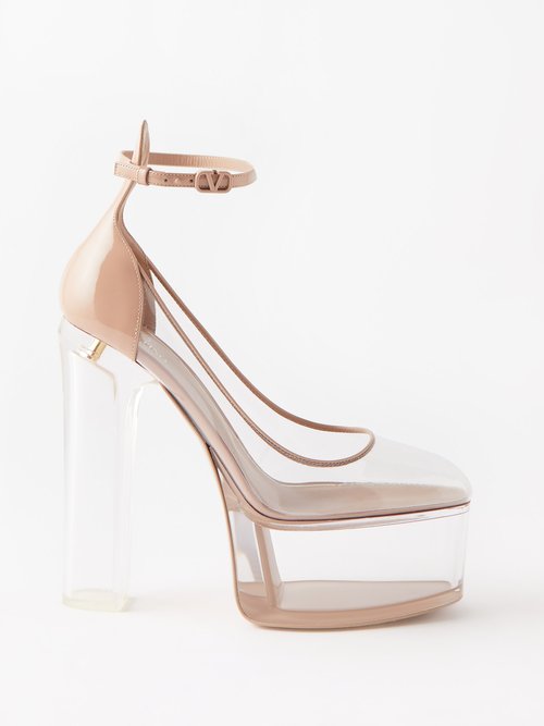 Valentino Garavani Tan-Go 155 Plexi And Patent-Leather Platform Pumps ...