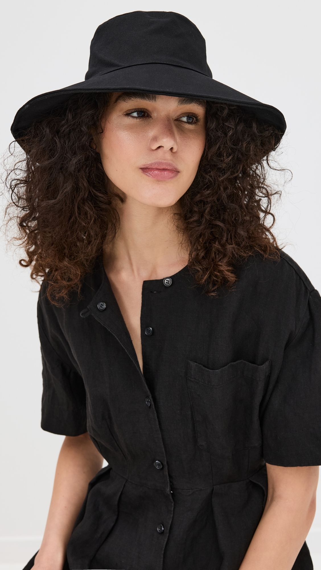 Jenni Kayne Cotton Canvas Sun Hat In Black - 50% Off  display picture 1