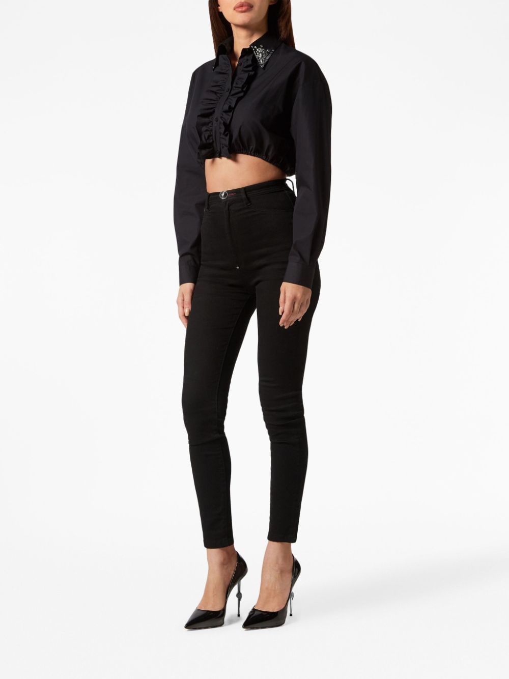 PHILIPP PLEIN Philipp Plein Ruffled Cropped Shirt