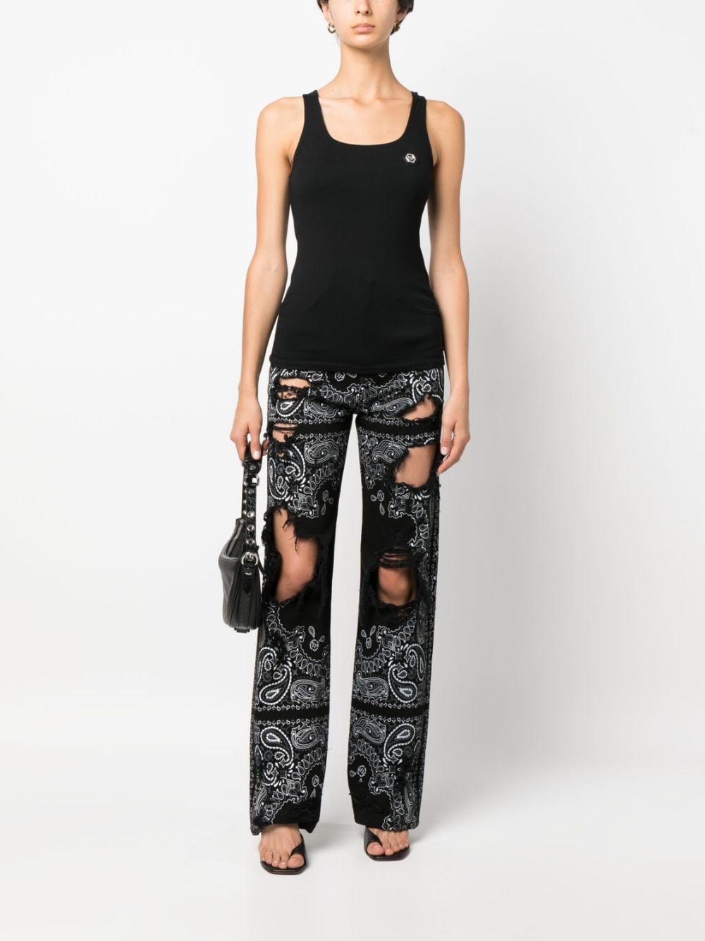 PHILIPP PLEIN Philipp Plein Logo Patch Tank Top