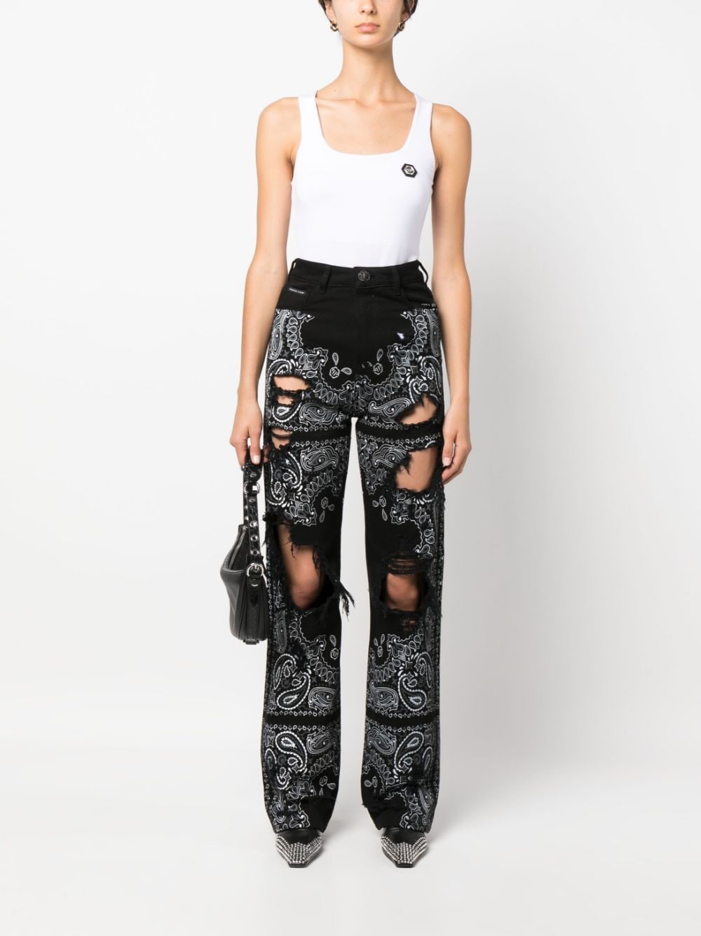 PHILIPP PLEIN Philipp Plein Logo-Patch Tank Top