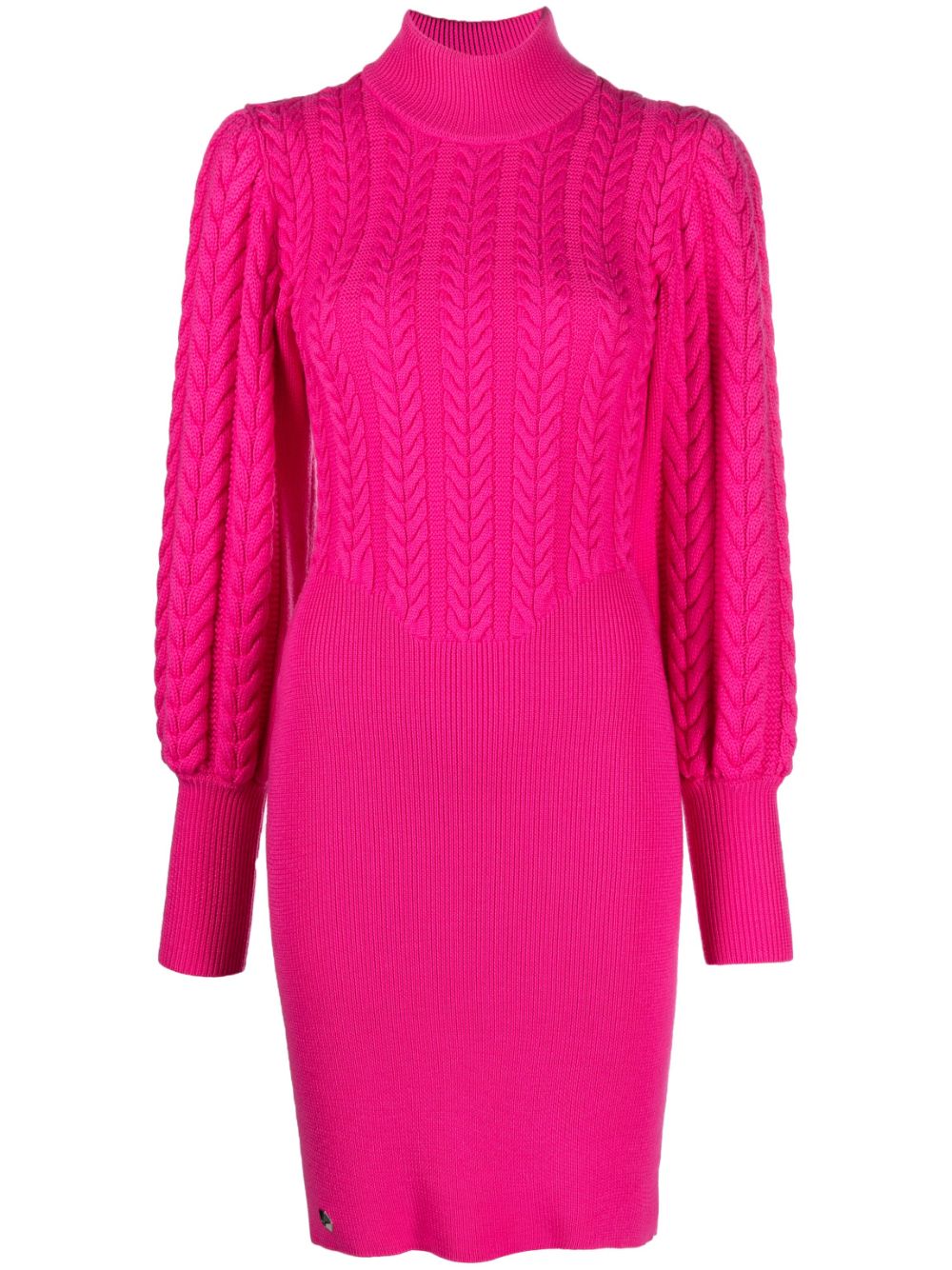 Philipp Plein Cable-Knit Wool Dress - Pink - 60% Off | Editorialist Philipp Plein Cable-Knit Wool Dress - Pink - 60% Off | Editorialist