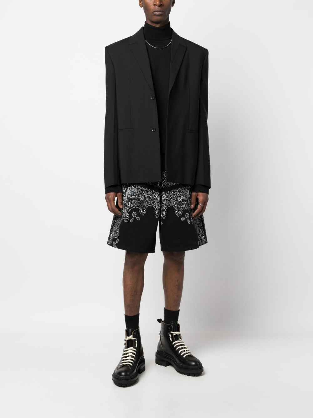 PHILIPP PLEIN Philipp Plein Bandana Print Denim Shorts