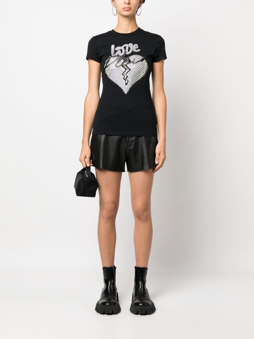PHILIPP PLEIN Philipp Plein Heart-Motif Rhinestone T-Shirt