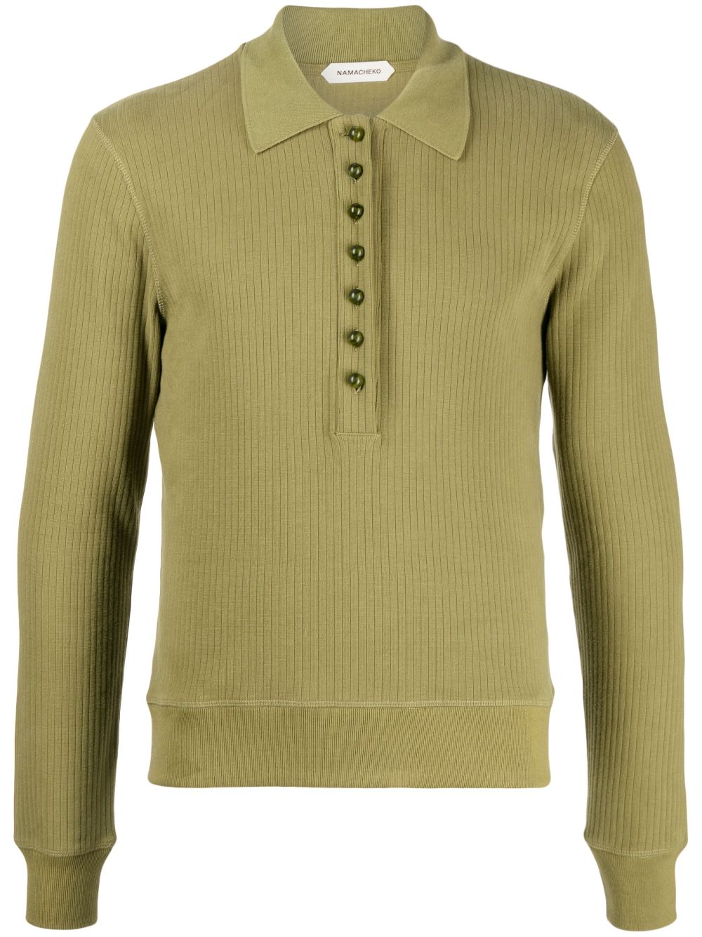 Namacheko Samira Ribbed-Knit Polo Shirt In Green - 39% Off