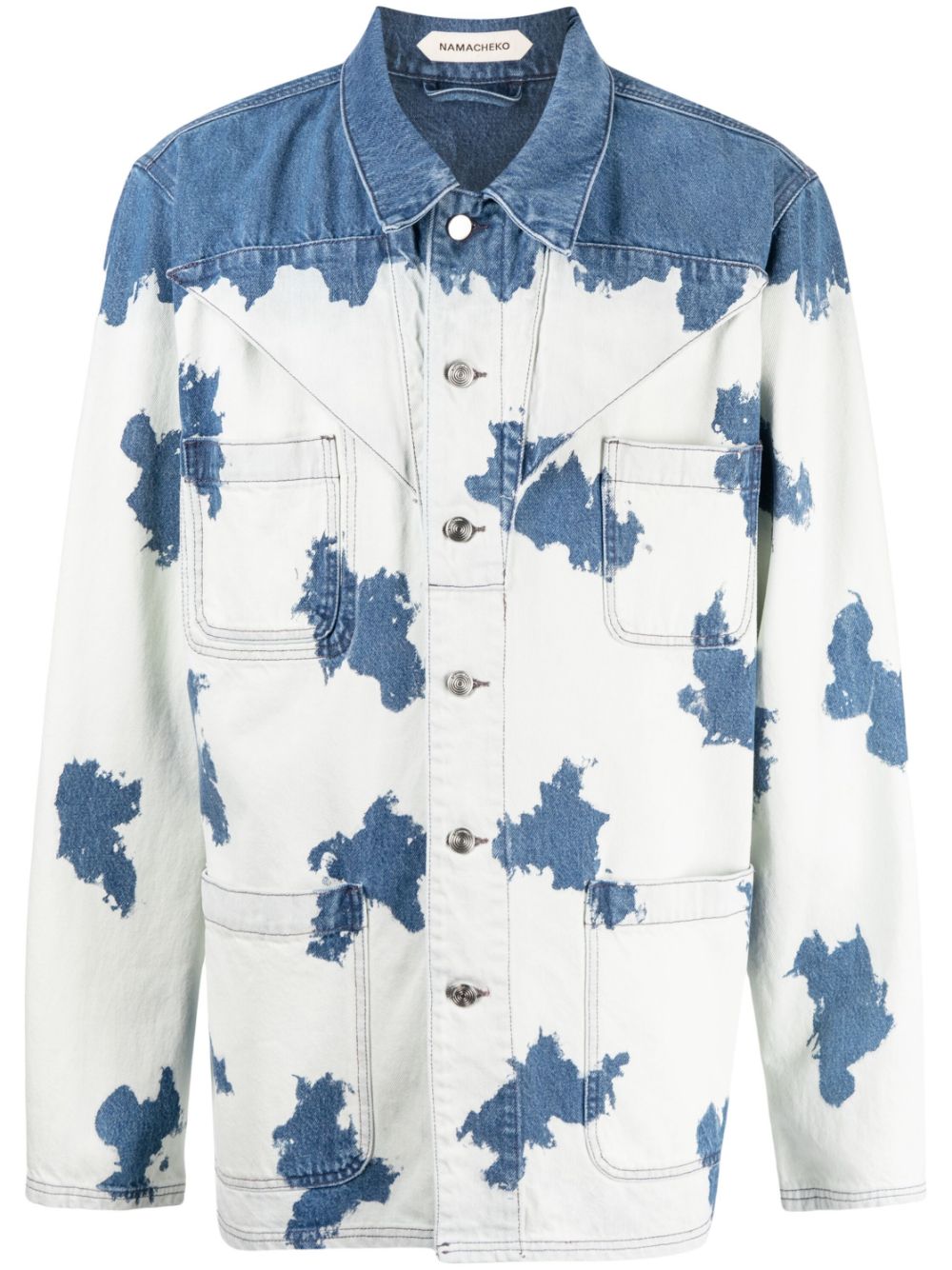Buy NAMACHEKO Bleach-effect Button-up Denim Jacket - Blue At 29% Off ...