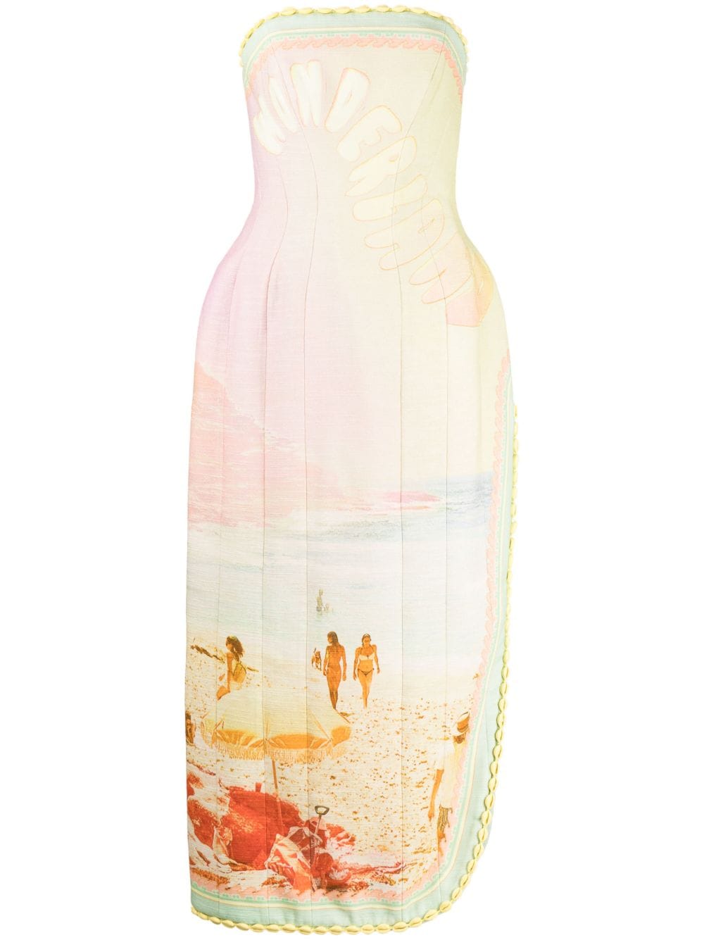 knee length dresses for ladies Zimmermann Coaster Structured Midi Dress - Passion