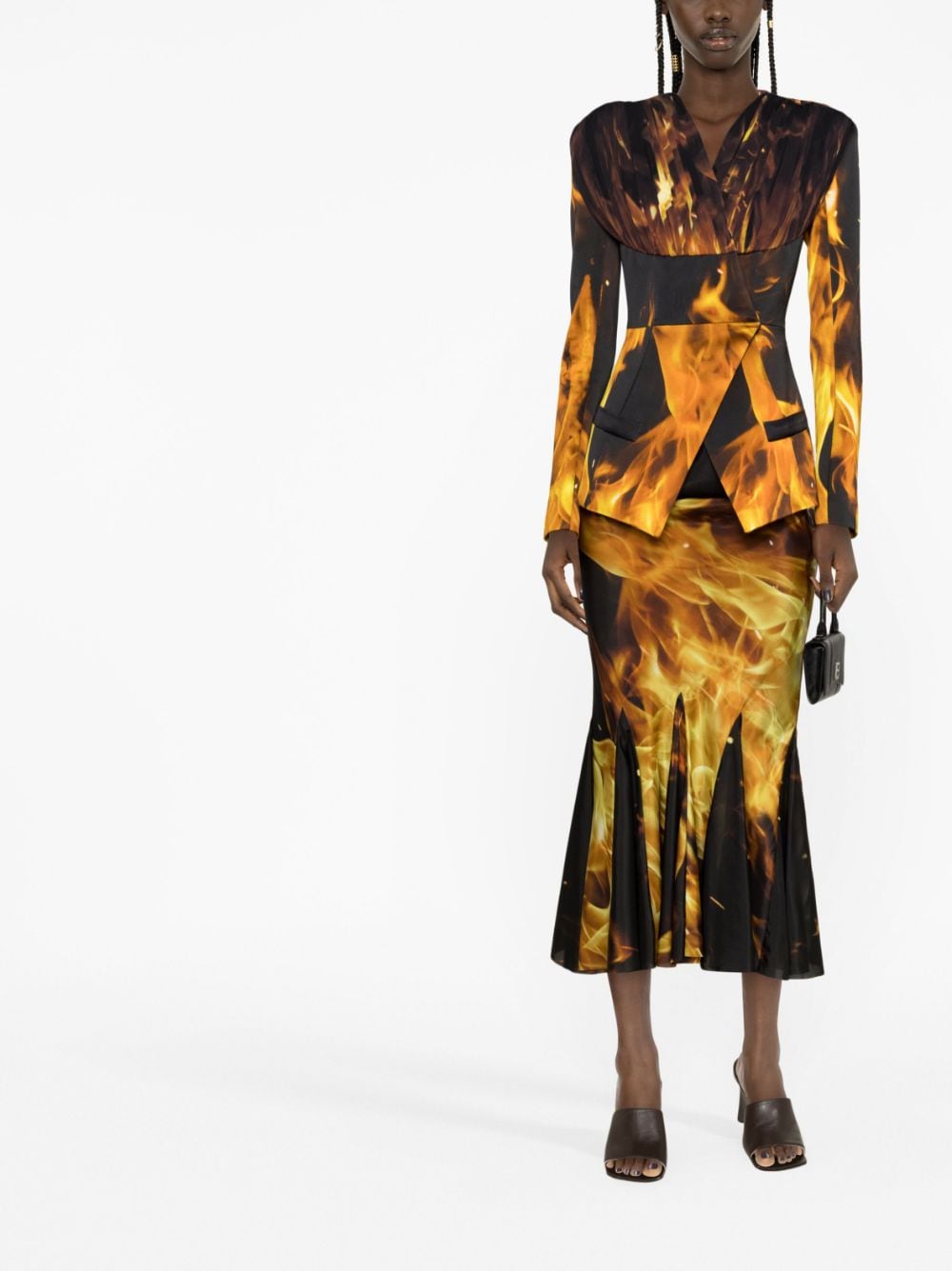 BALMAIN Fire-Print Collarless Blazer