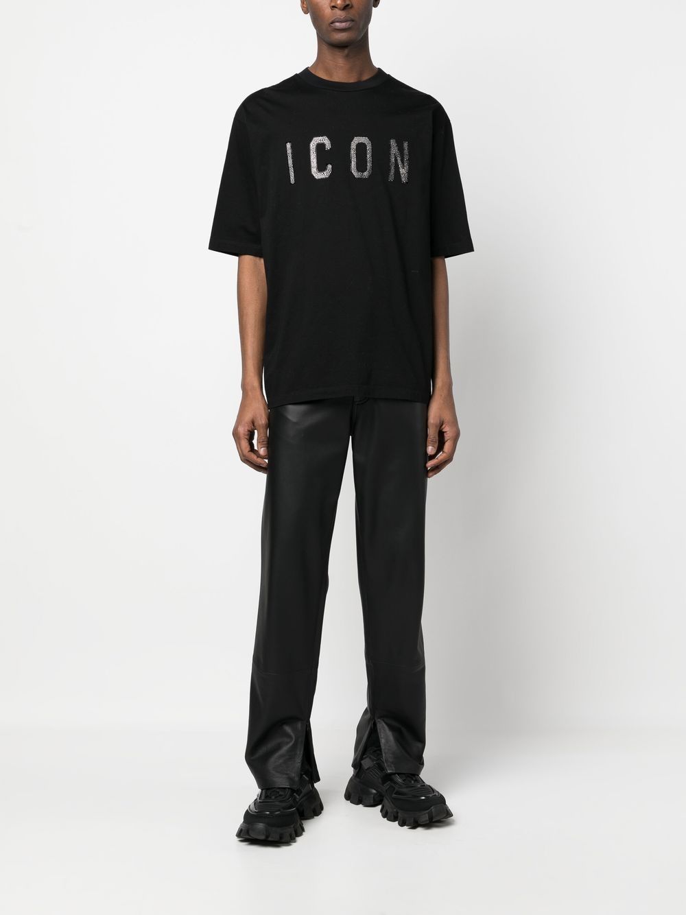 Dsquared2 Icon-Print Cotton T-Shirt In Black - 10% Off | Editorialist