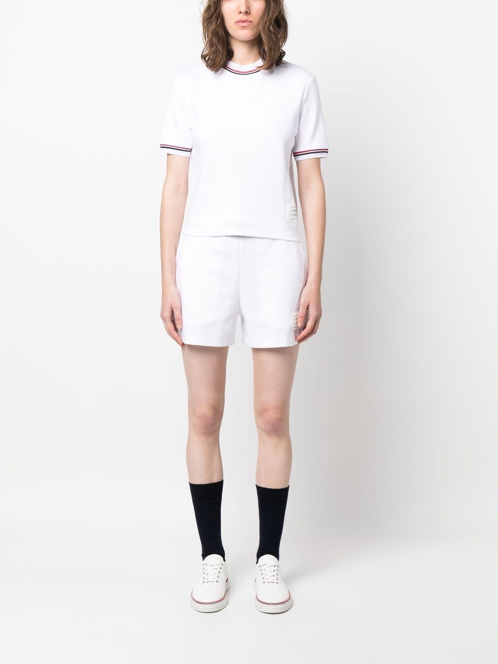 THOM BROWNE Thom Browne Logo-Patch Cotton Sweat Shorts