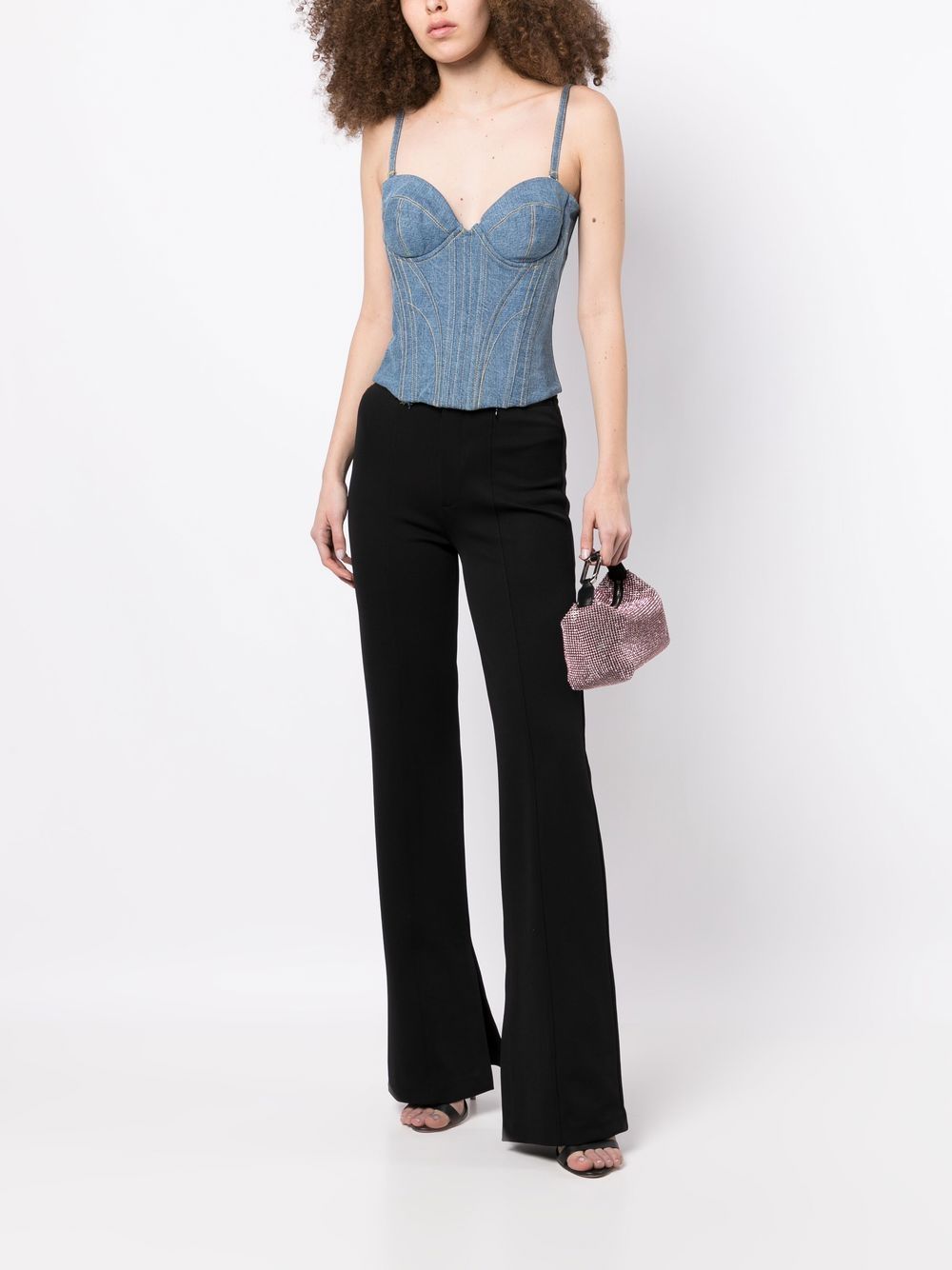 FLEUR DU MAL Fleur Du Mal Denim Bustier Top