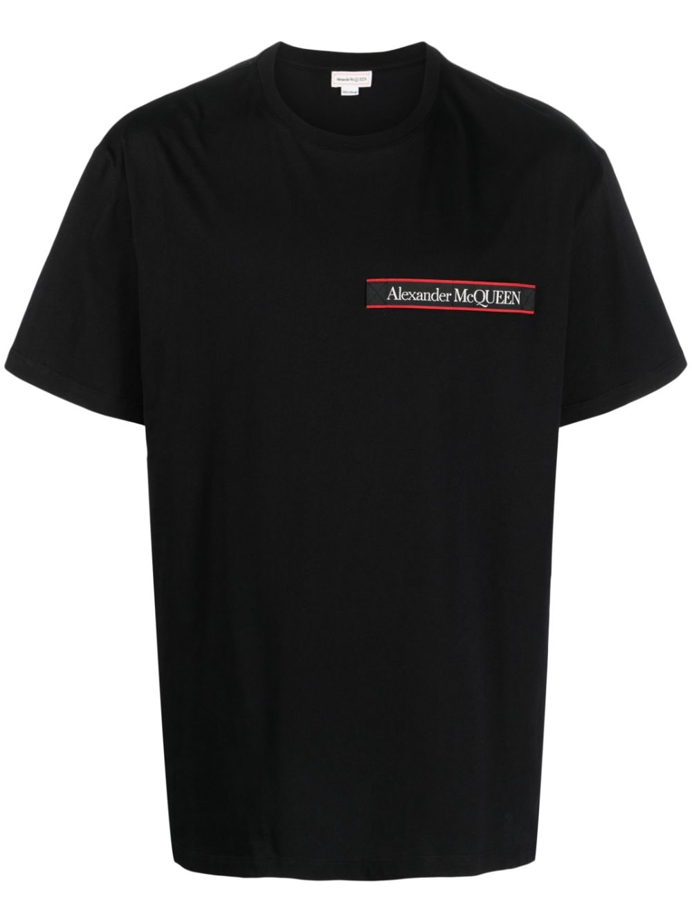 Alexander Mcqueen Logo-Patch Cotton T-Shirt In Black - 49% Off