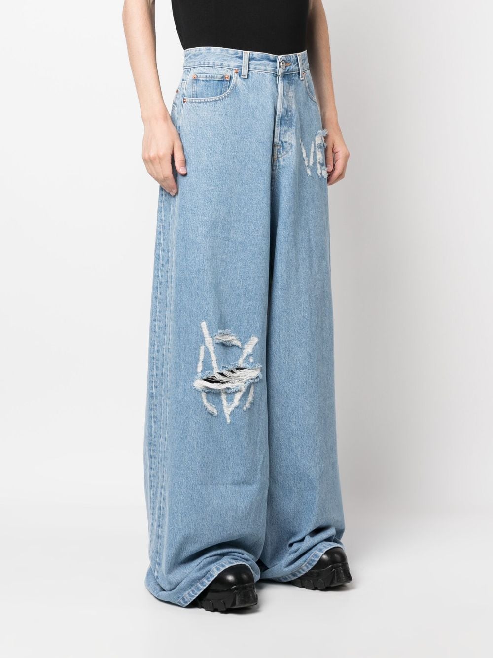Buy Vetements Logo-print Baggy Jeans - Blue At 69% Off | Editorialist 