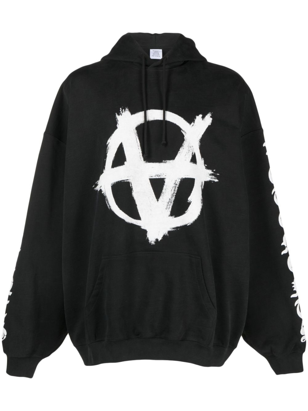 Vetements Reverse Anarchy-Print Hoodie In Black - 74% Off 