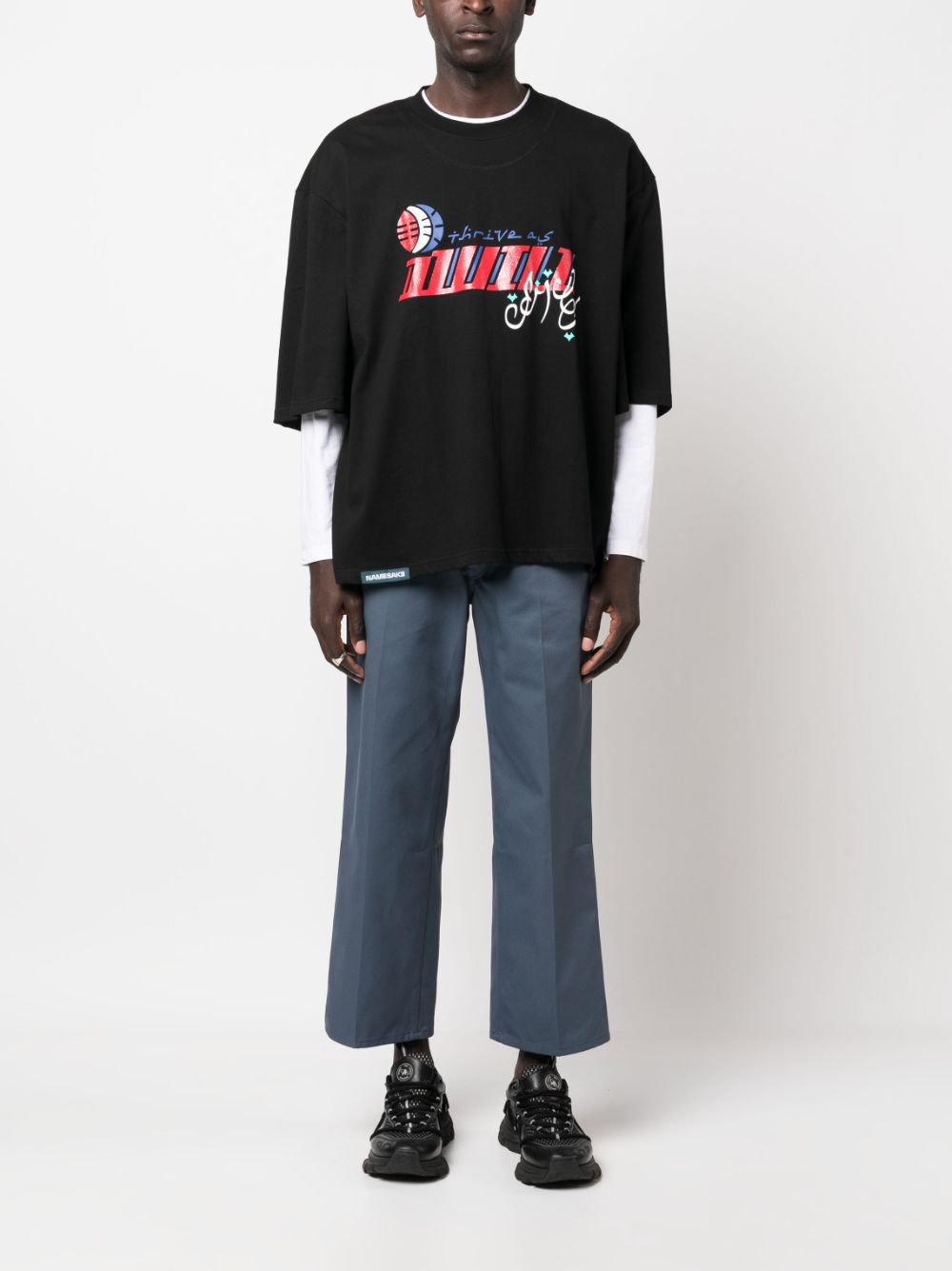 NEIGHBORHOOD Neighborhood Logo-Patch Wide-Leg Trousers