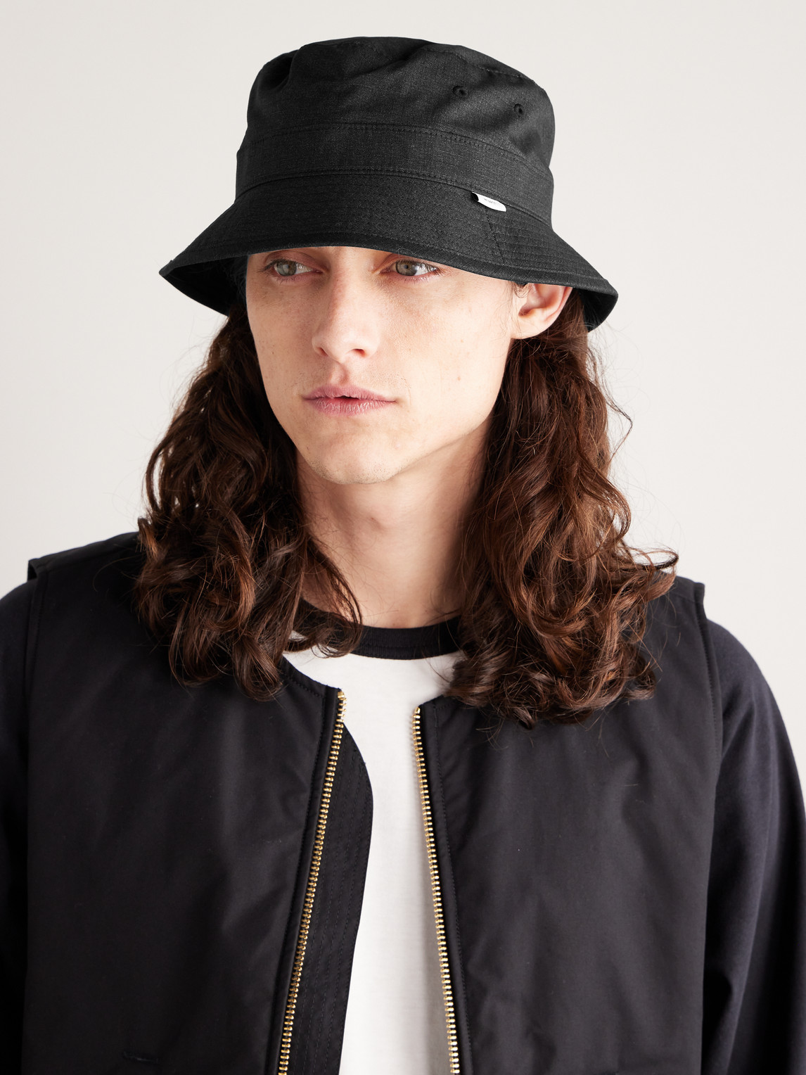 Wtaps Logo-AppliquéD Cotton-Ripstop Bucket Hat M In Black - 50