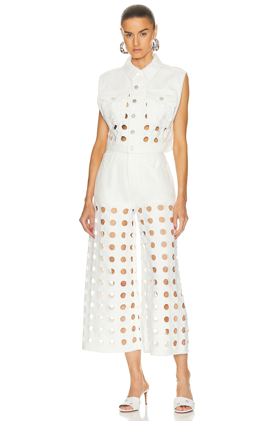ALAÏA ALAÏA White Cotton Vest with Cutouts