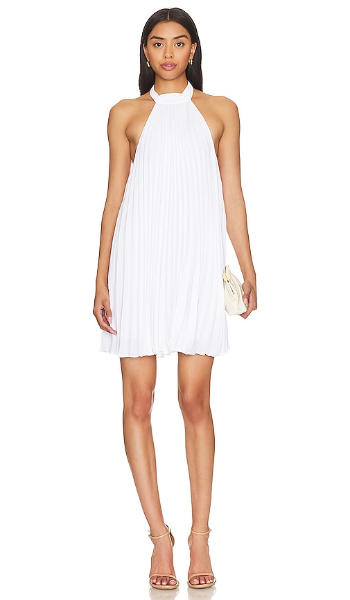 sachin and babi light blue dress Anya Halter Pleated Gown - White