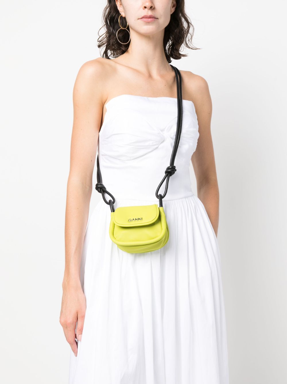 Ganni Knot Detail Crossbody Bag In Green - 10% Off