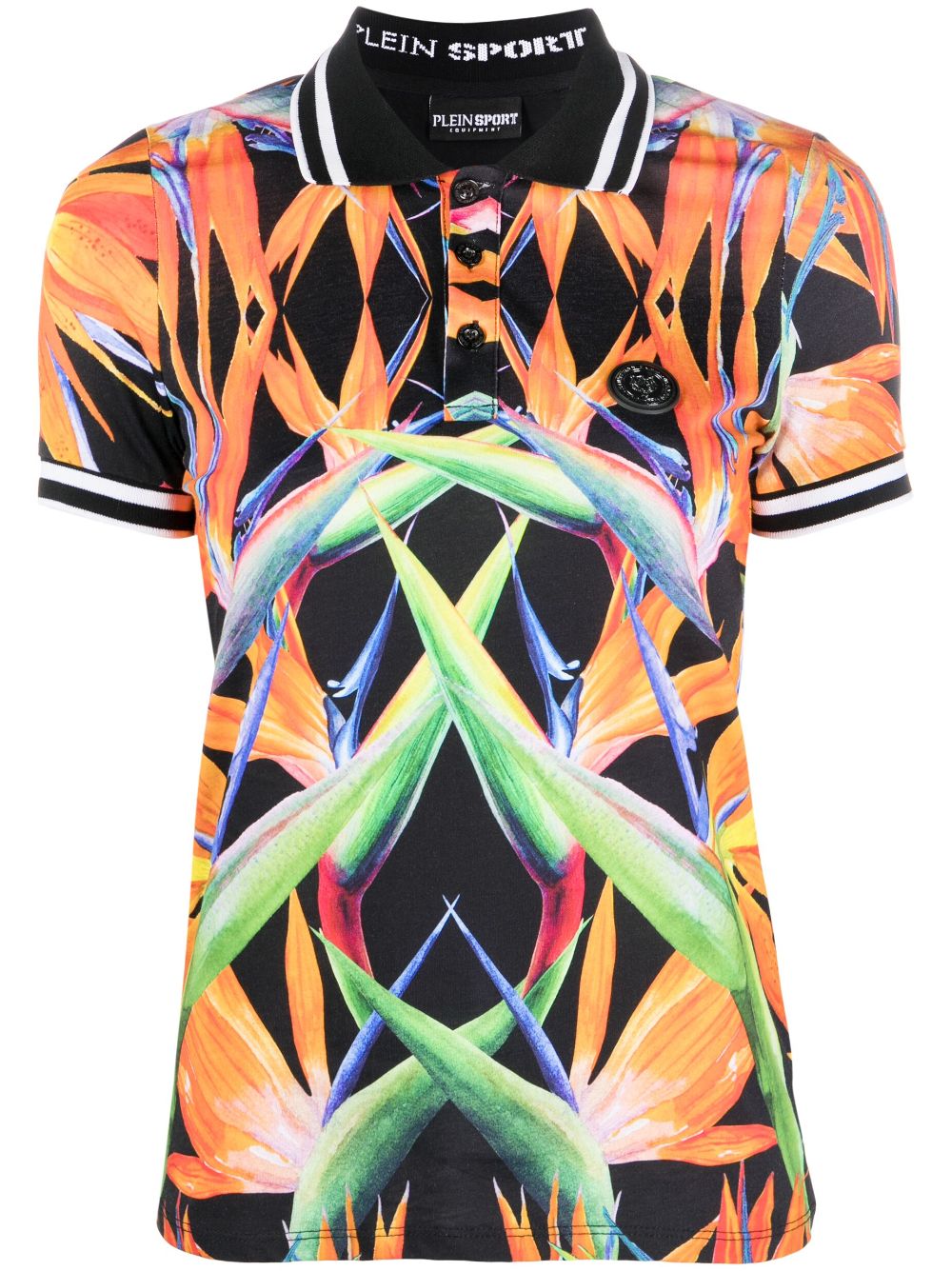 PLEIN SPORT Plein Sport Floral-Print Sleeveless Polo Top