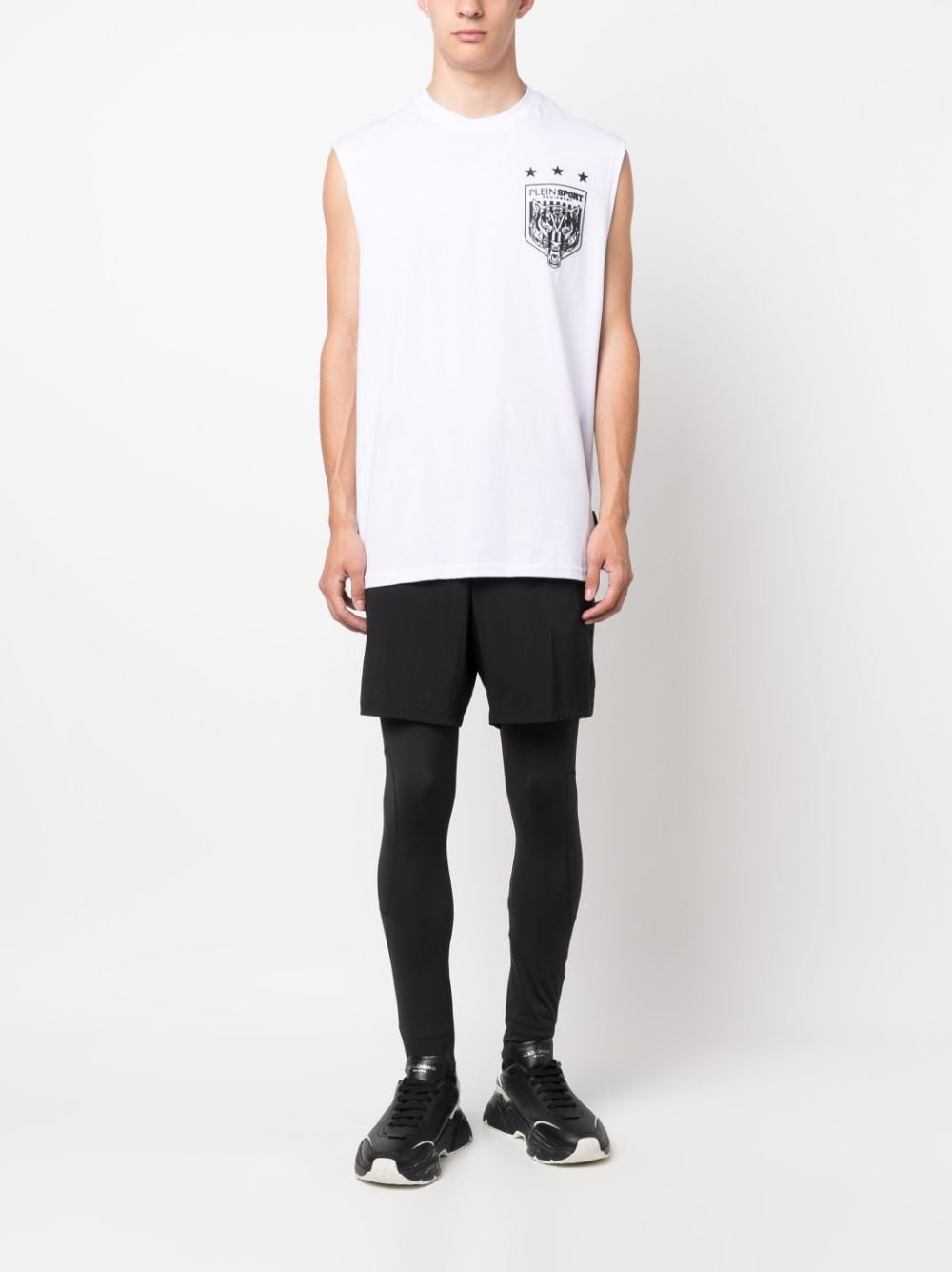 PLEIN SPORT Logo-Print Cotton Vest