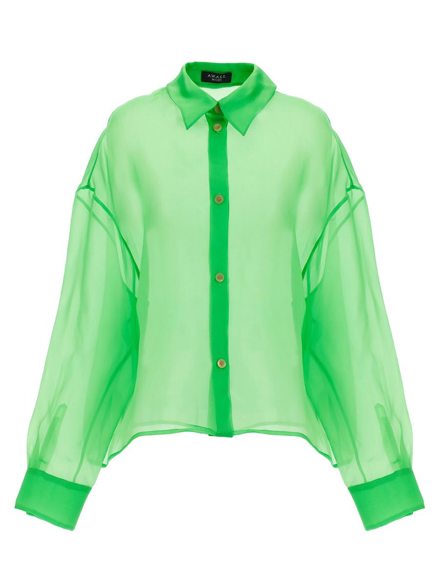 Buy A.W.A.K.E. Mode Organdy 80s Shirt - Green At 5% Off | Editorialist