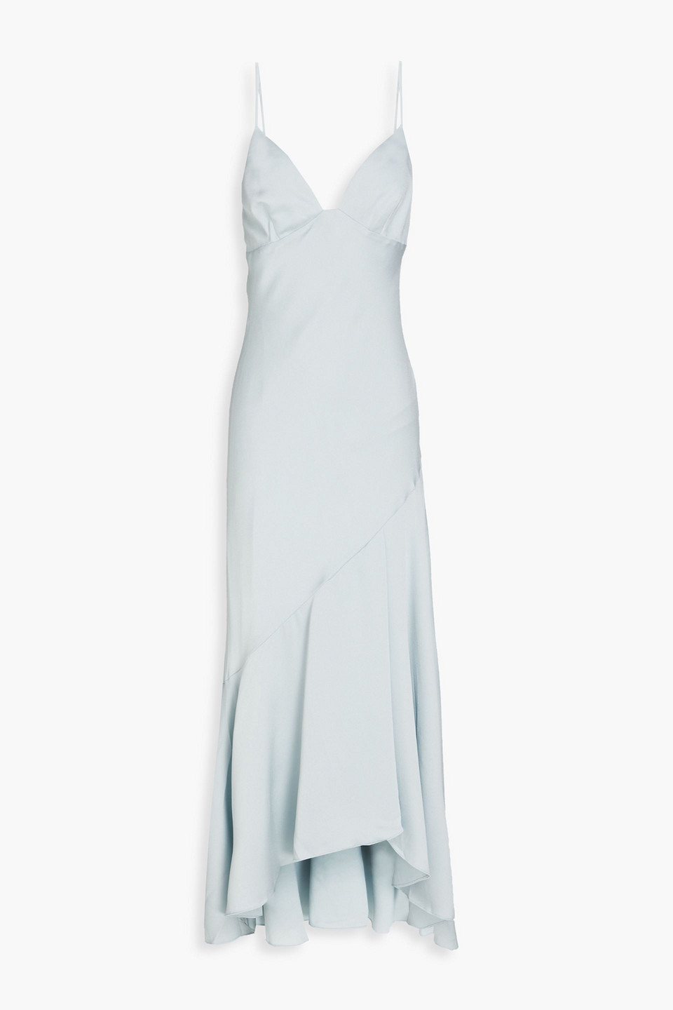 navy blue dress for baby girl Shona Joy Asymmetric Satin-Crepe Maxi Dress In Sky Blue - 85% Off