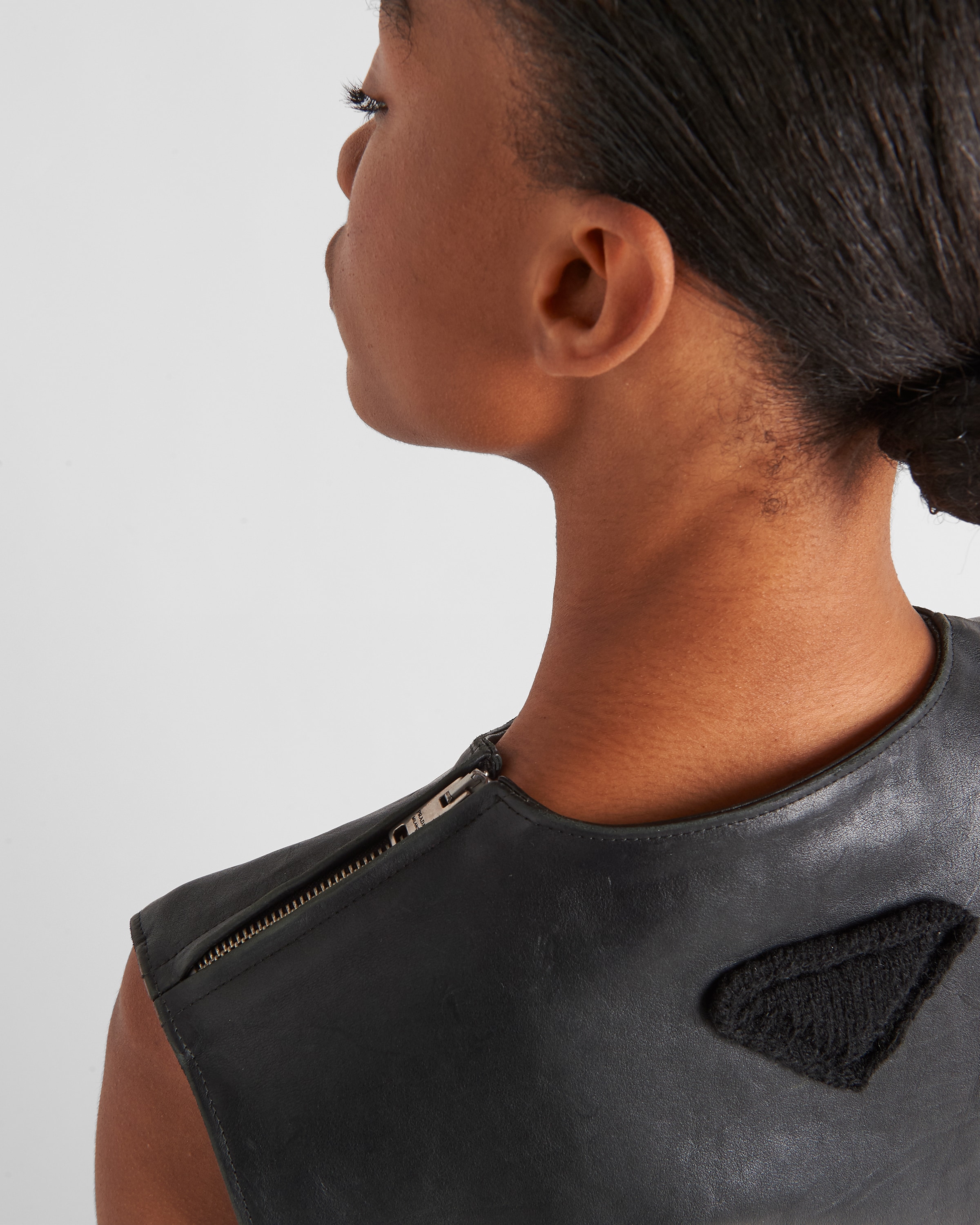 prada leather dress Prada Leather Mini Dress - Black