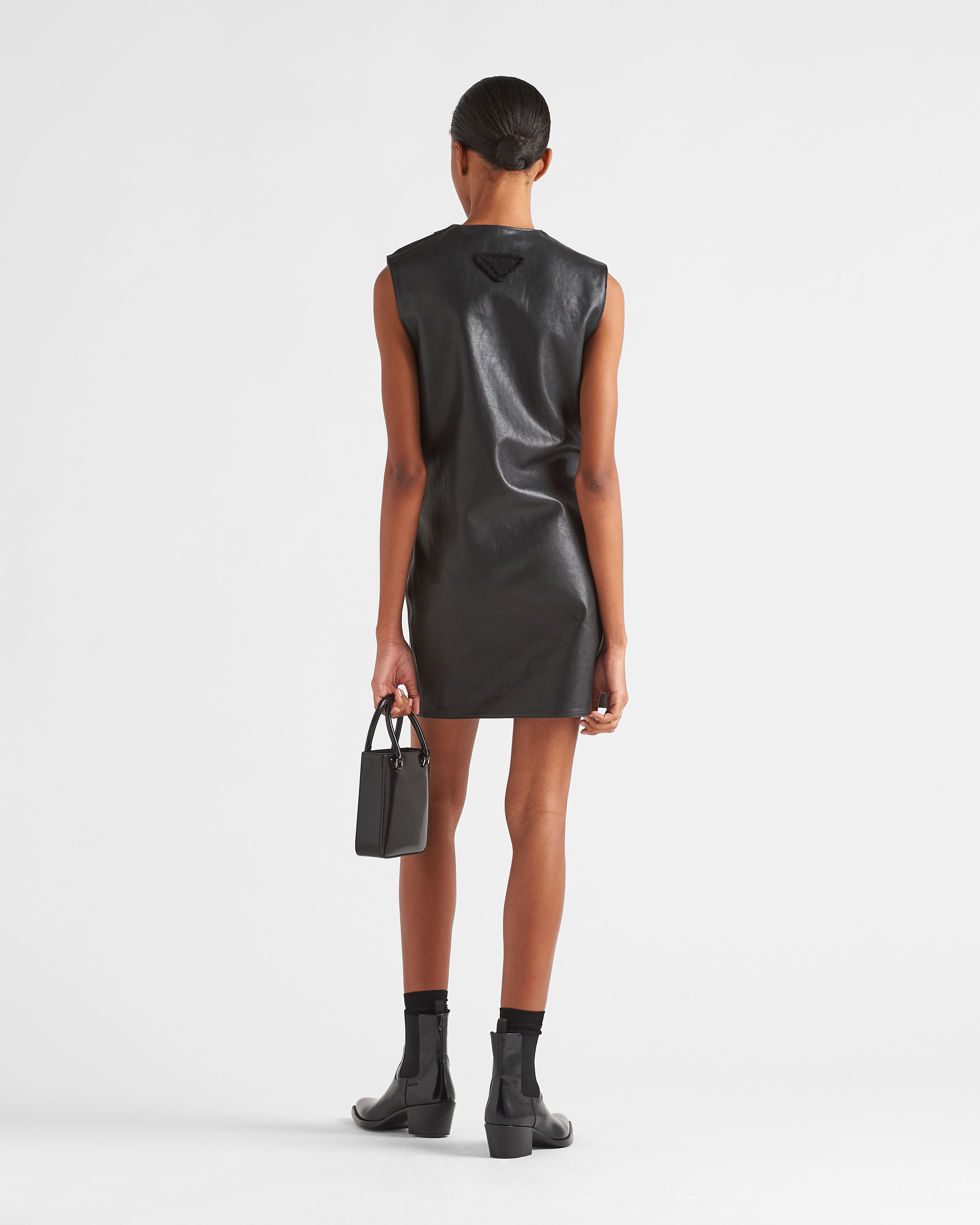 chinese dress ladies Prada Nappa Leather Patchwork Dress – Runway Catalog main image 0