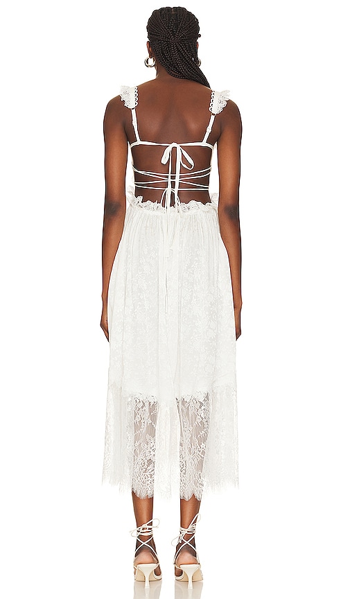 For Love & Lemons Deane Midi Dress In White - 6% Off | Editorialist