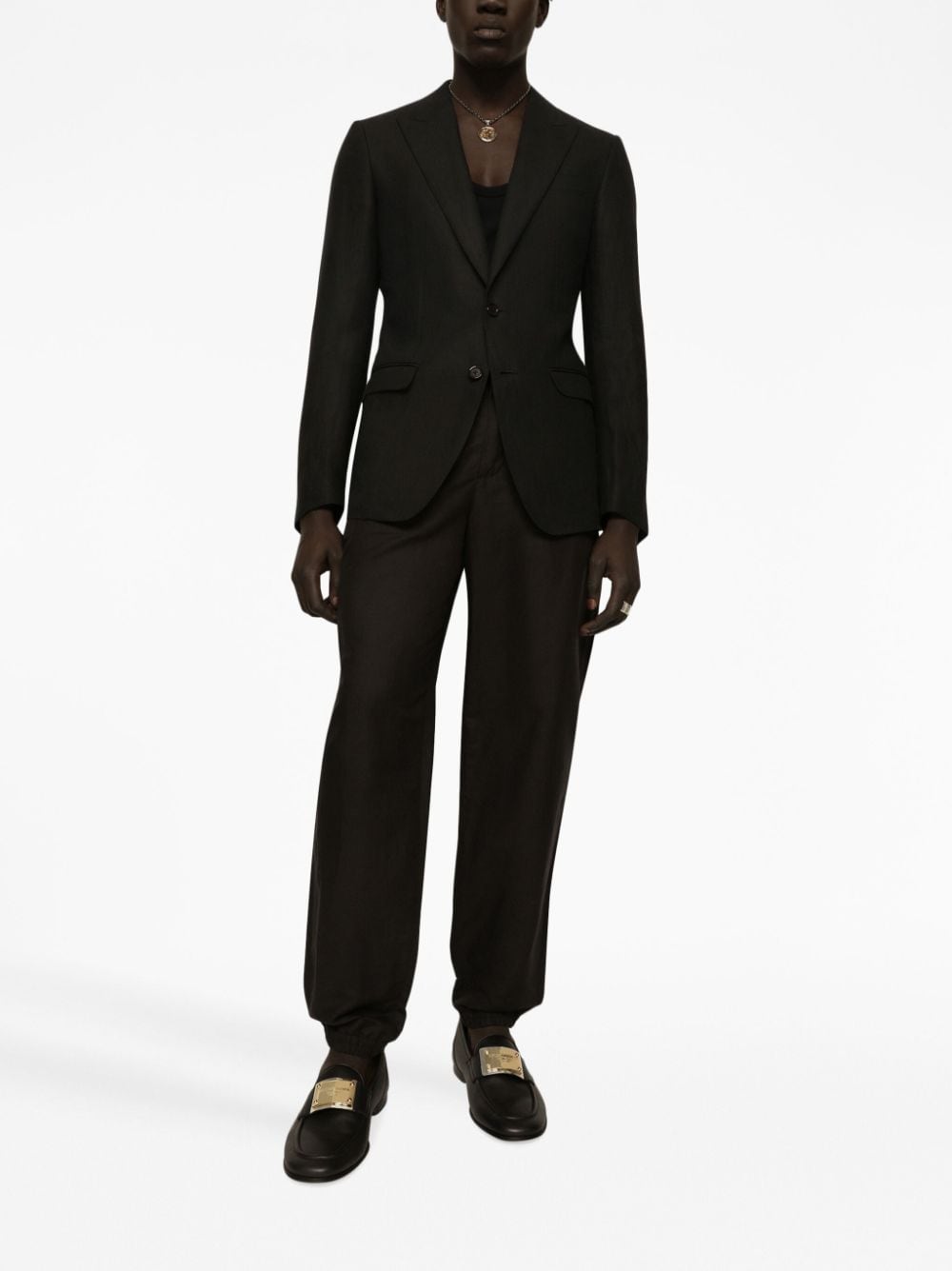 DOLCE & GABBANA Single-Breasted Linen Taormina Blazer