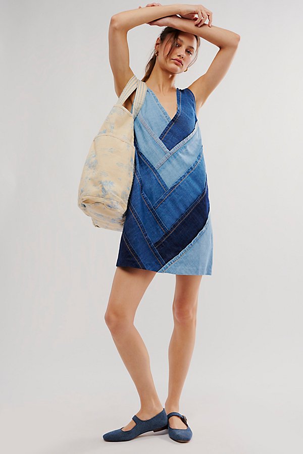 patches of denim mini dress free people Free People Patches Of Denim Mini Dress In Blue Combo - 32% Off