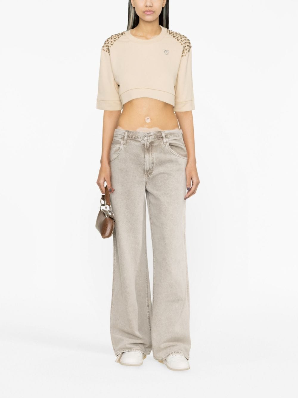PINKO PINKO Embellished Cropped Sweatshirt