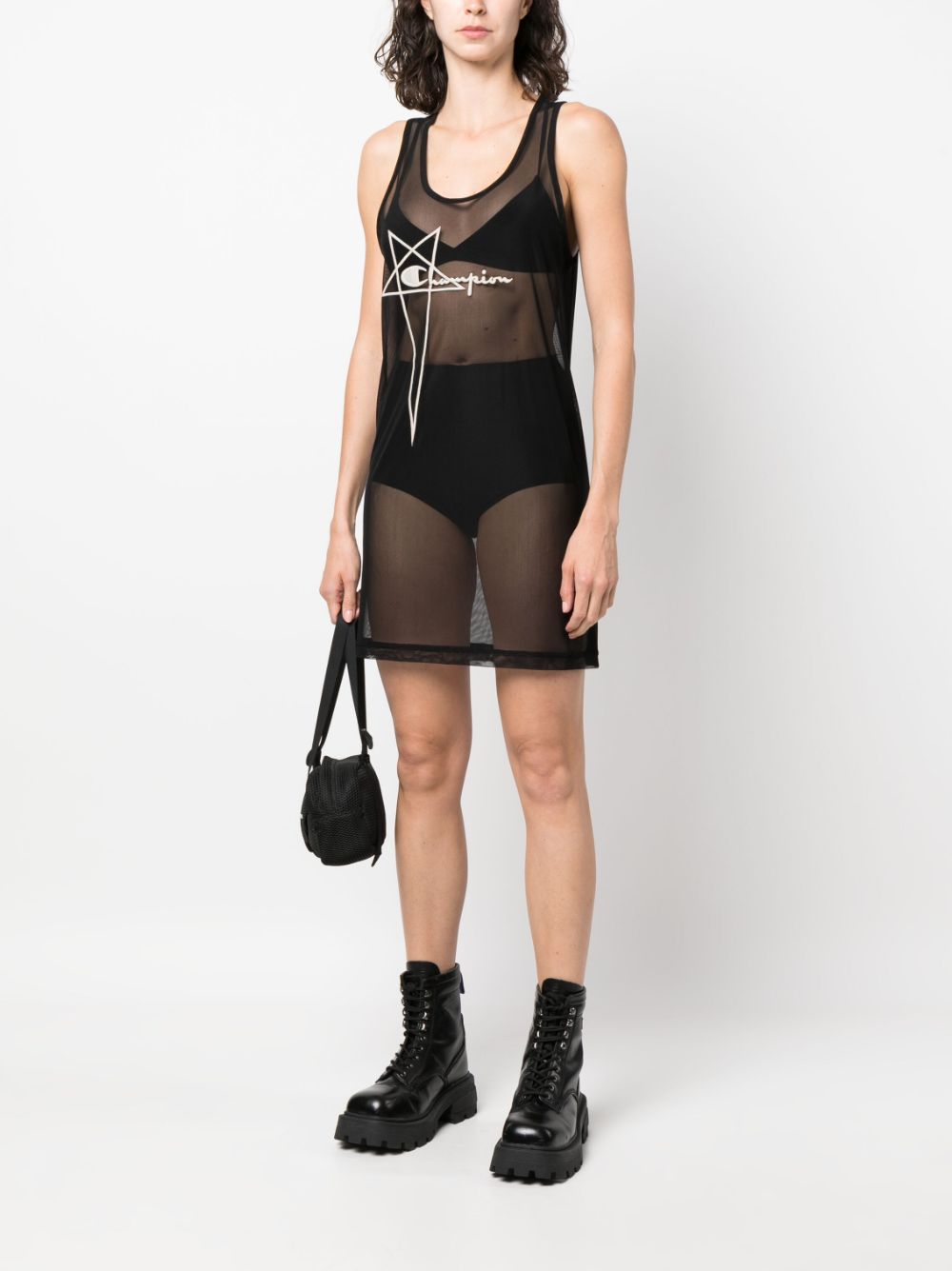 Rick Owens Logo-Embroidered Dress In Black - 61% Off | Editorialist