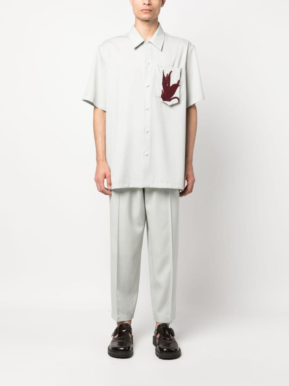 JIL SANDER appliqué-detail cotton shirt