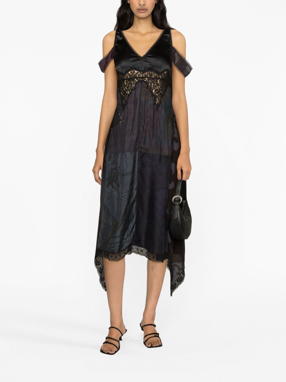 MARINE SERRE Marine Serre Regenerated Patchwork Midi Dress