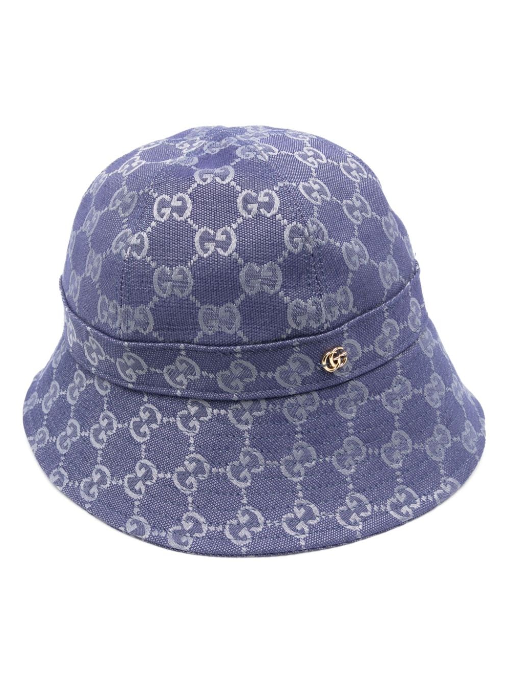 New Gucci GG supreme Monogram blue lame Bucket Hat Gucci Blue Lame GG Bucket Hat in blue with GG in silver tone  main image 4