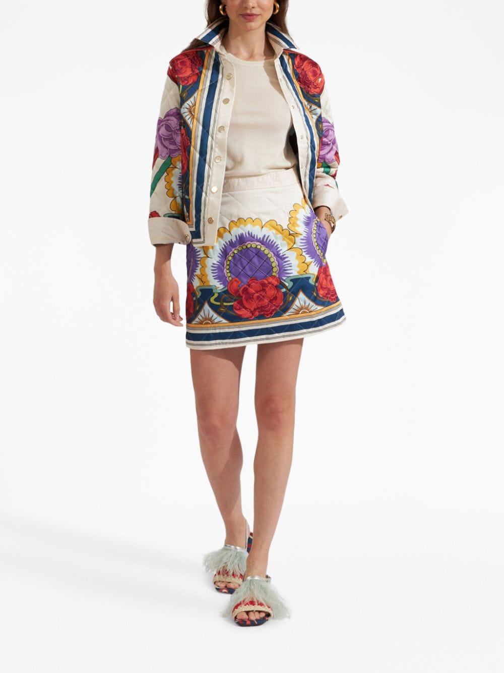 LA DOUBLEJ La DoubleJ Edie Quilted Floral-Print Jacket