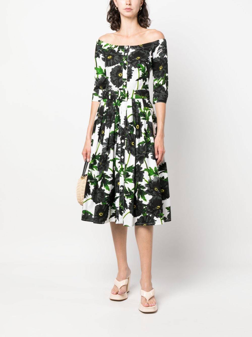 SAMANTHA SUNG Samantha Sung Audrey Floral Print Dress