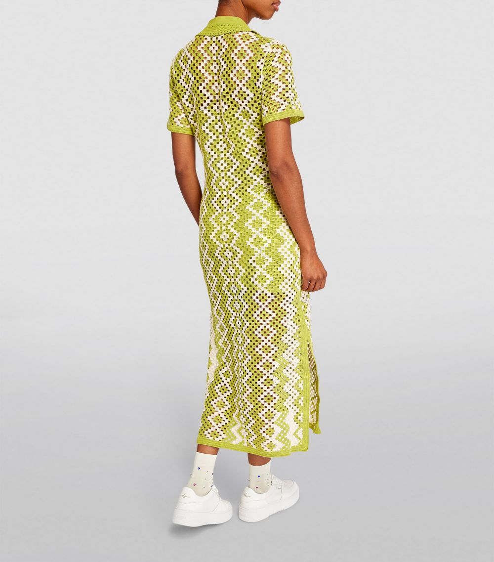 slim fit dress slacks SANDRO Rib knitted Midi dress in green for women