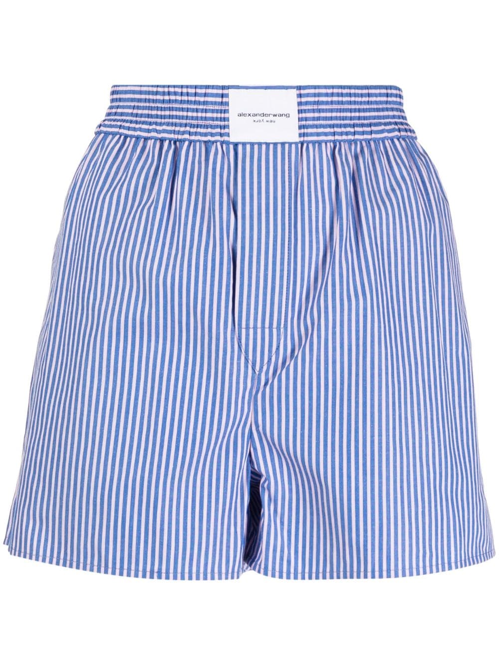Alexander Wang Striped Boxer Shorts In Blue - 46% Off | Editorialist