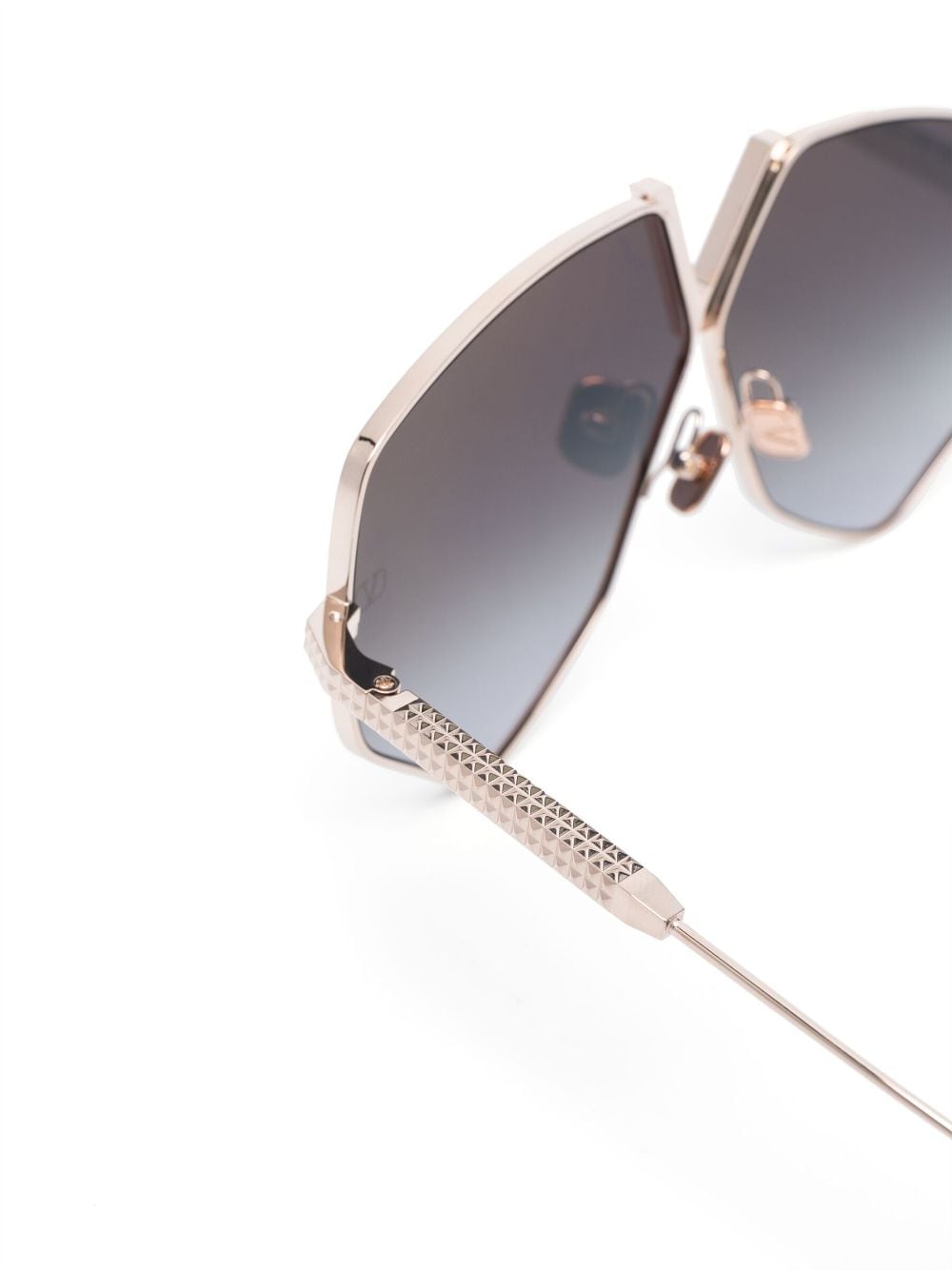 Valentino Garavani Geometric Frame Sunglasses - Gold  display picture 3