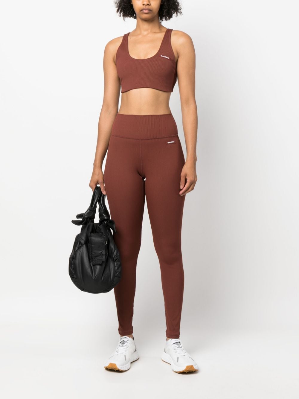 SPORTY & RICH logo-patch ribbed leggings