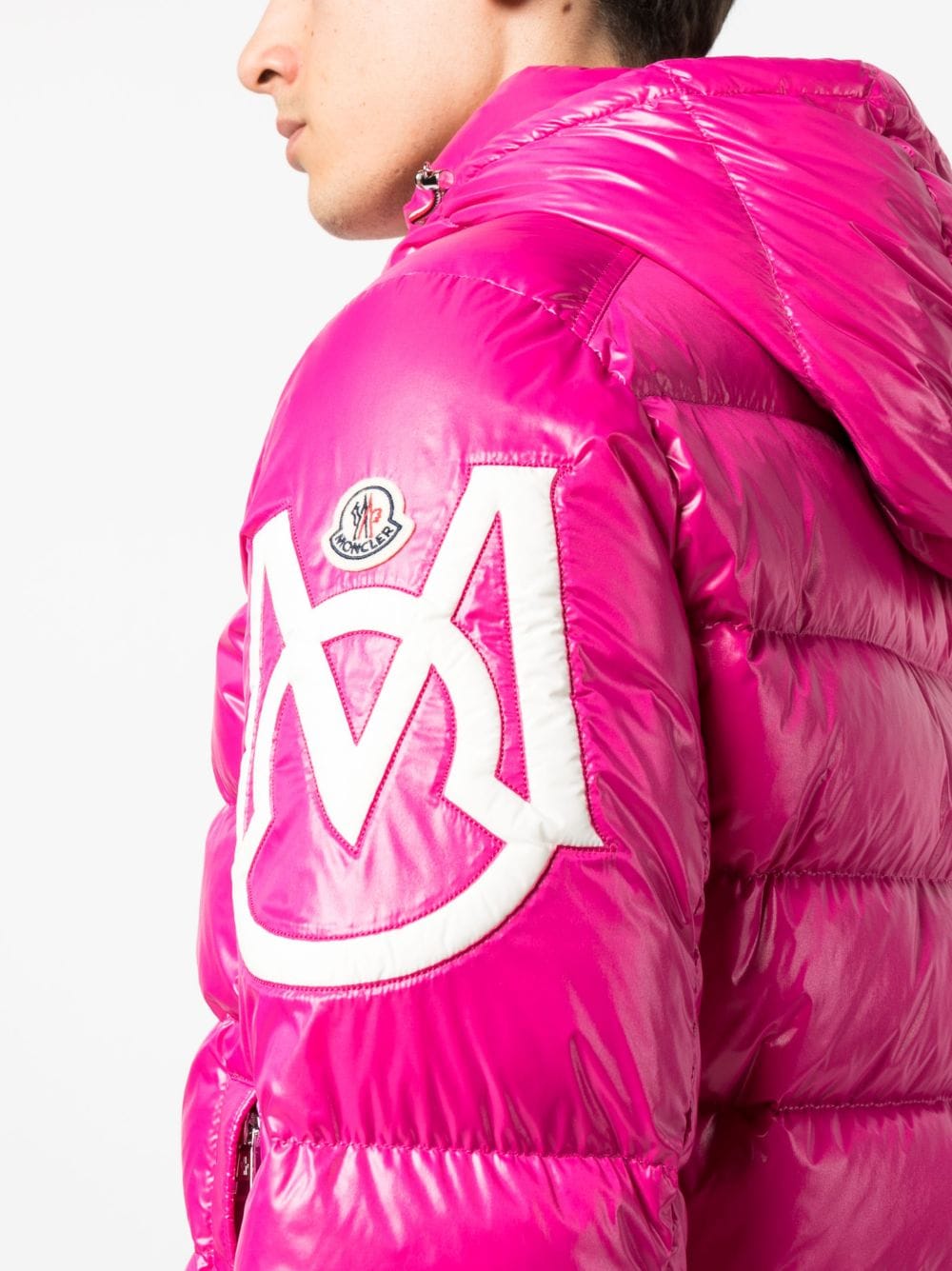 Moncler Logo-Patch Padded Jacket - Pink | Editorialist