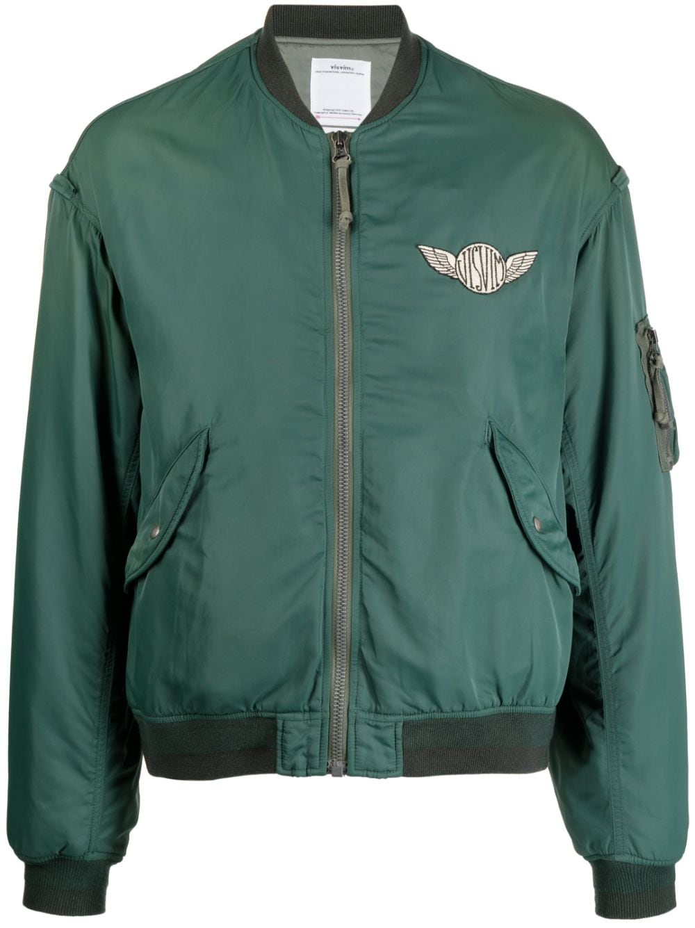 Visvim Thorson Marque Logo-Patch Bomber Jacket In Green - 69% Off