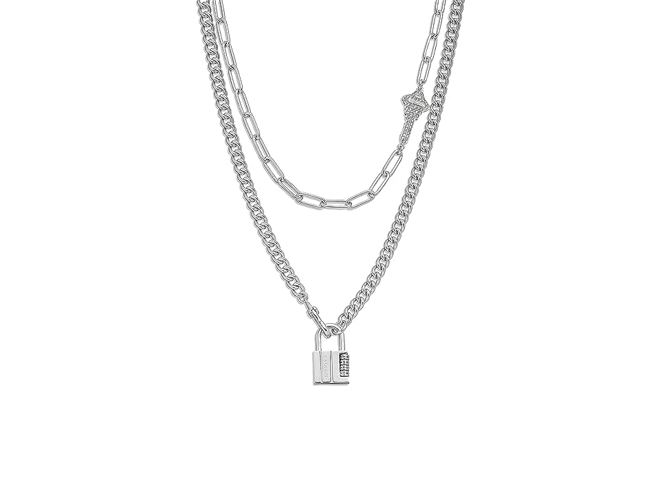 Coach Lock Key Layered Necklace - Silver | Editorialist