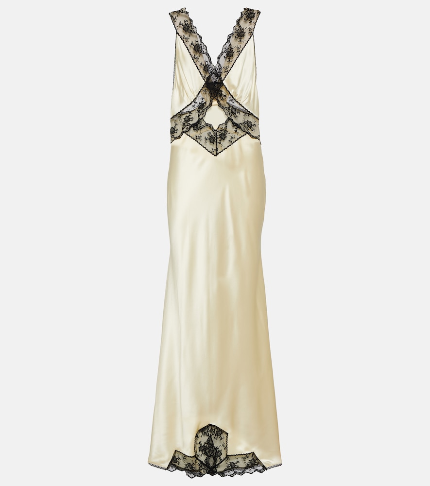 sir the label silk lace dress Aries Cut Out Gown | Black