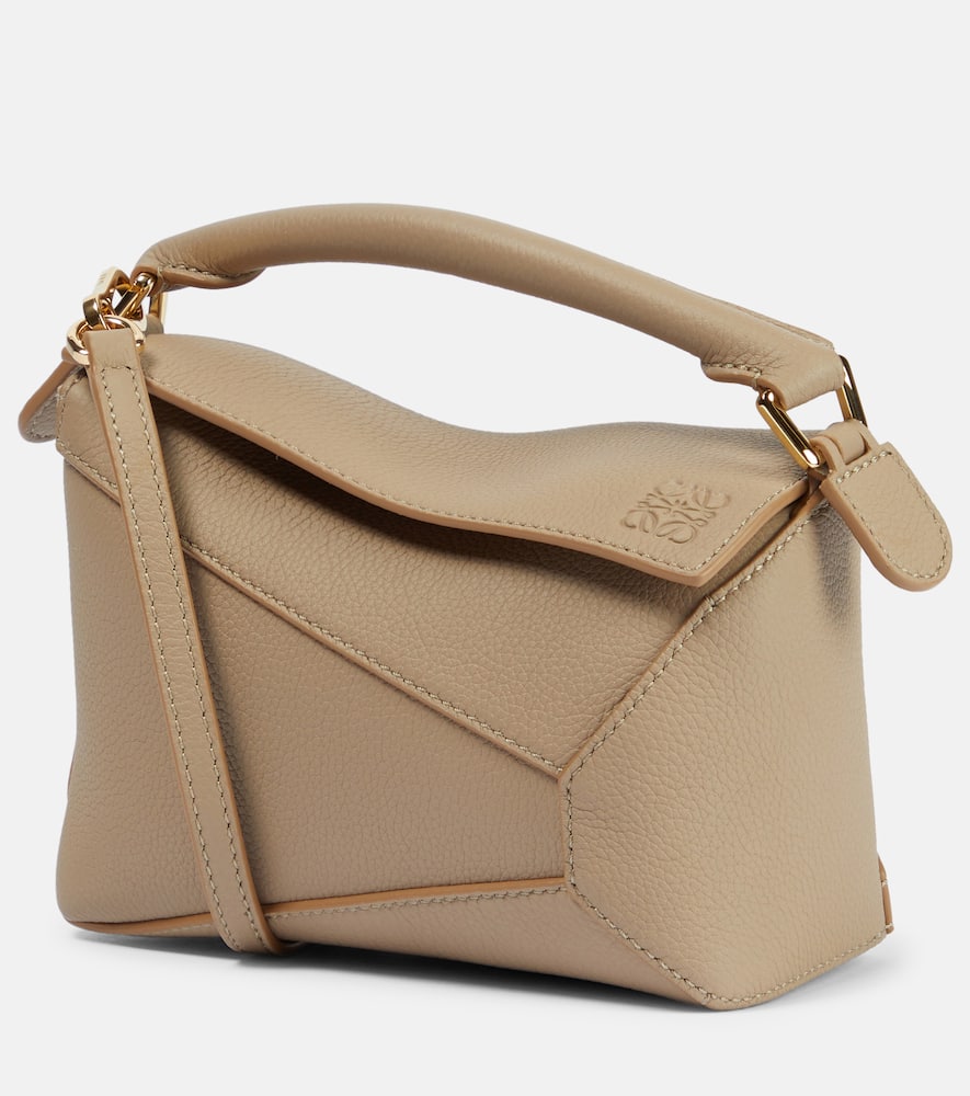 Loewe Puzzle Edge Leather Top-Handle Bag - Neutrals | Editorialist